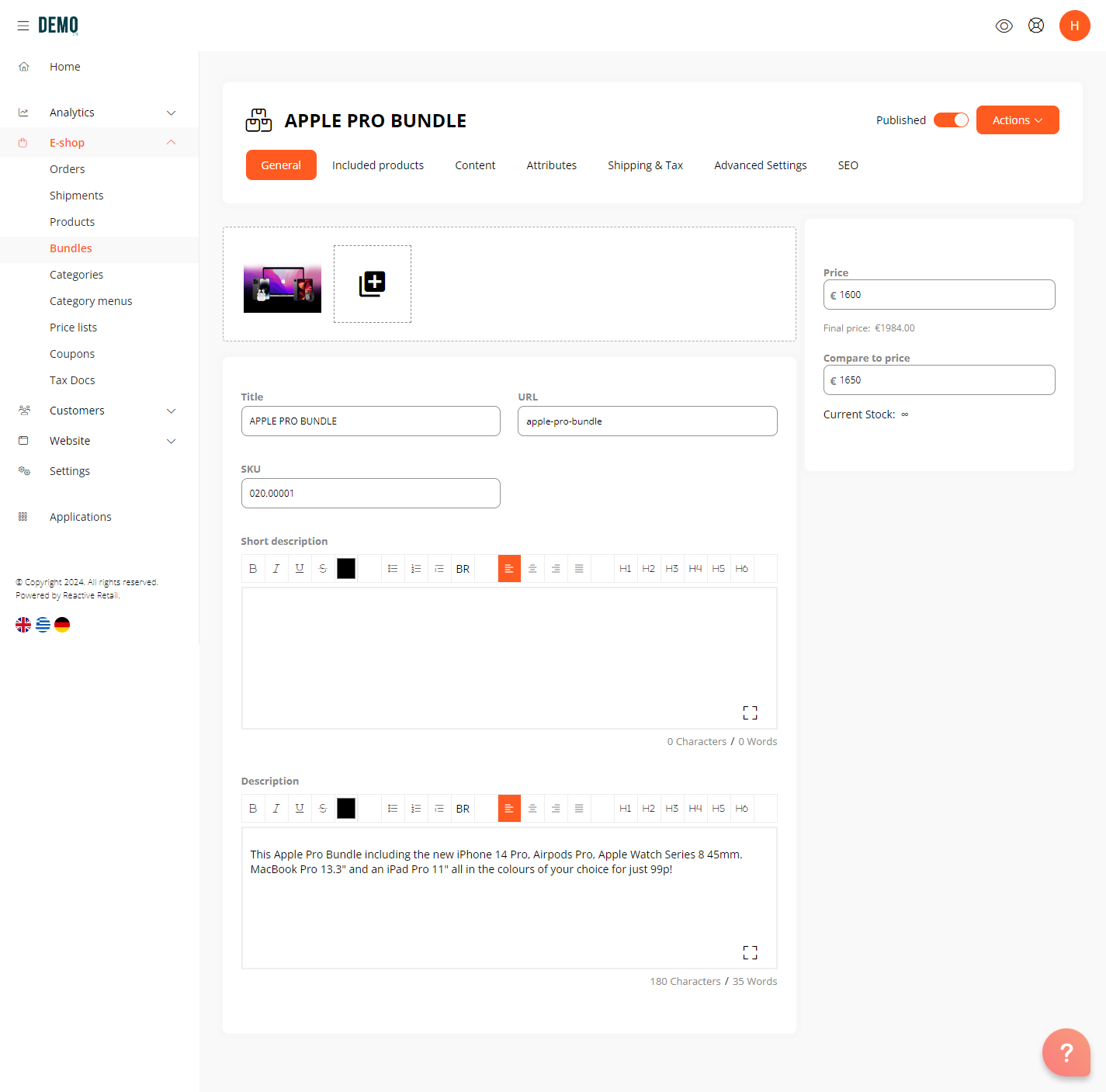 How to create a product bundle