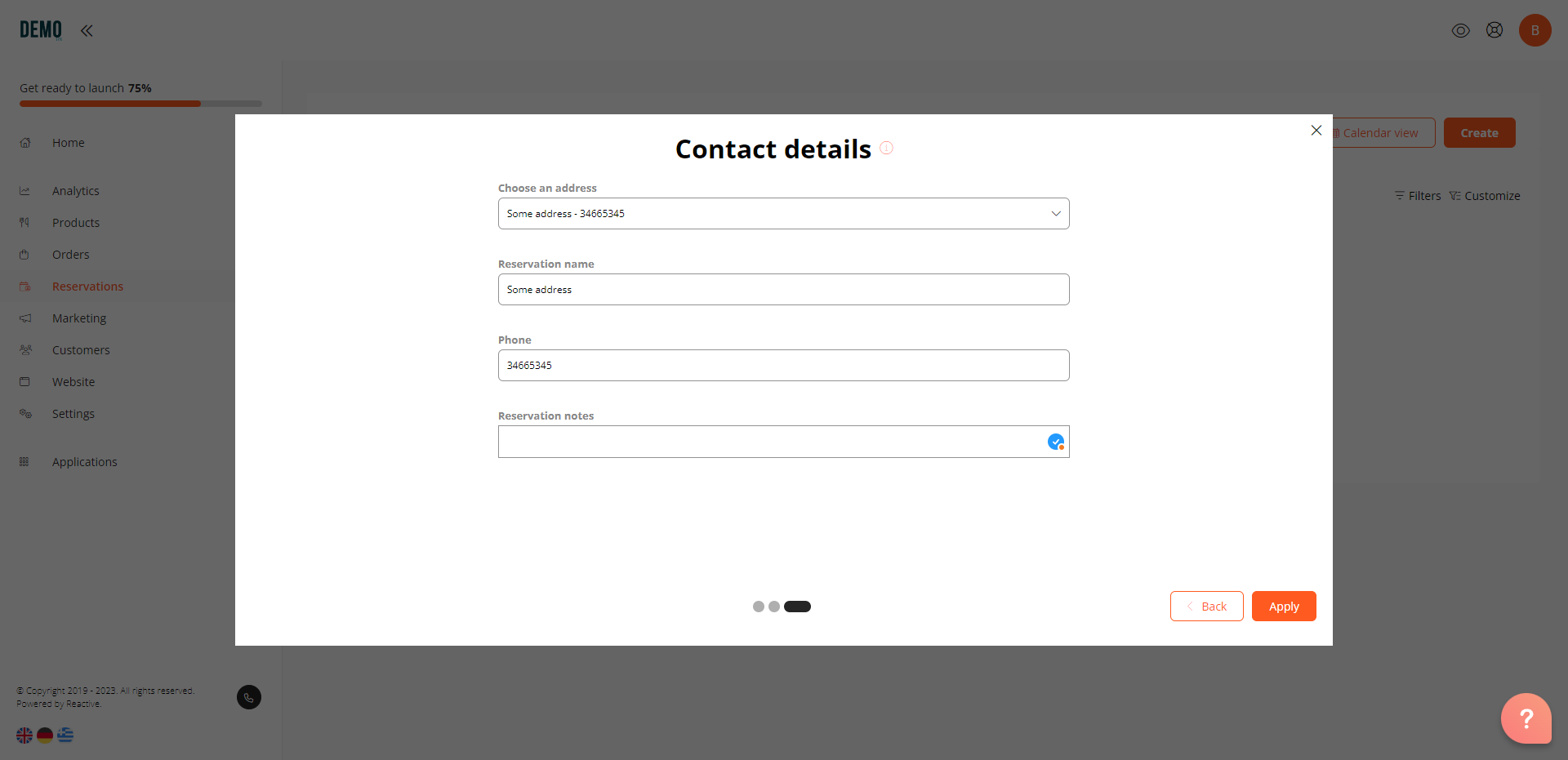 How to create a reservation in your ordering store